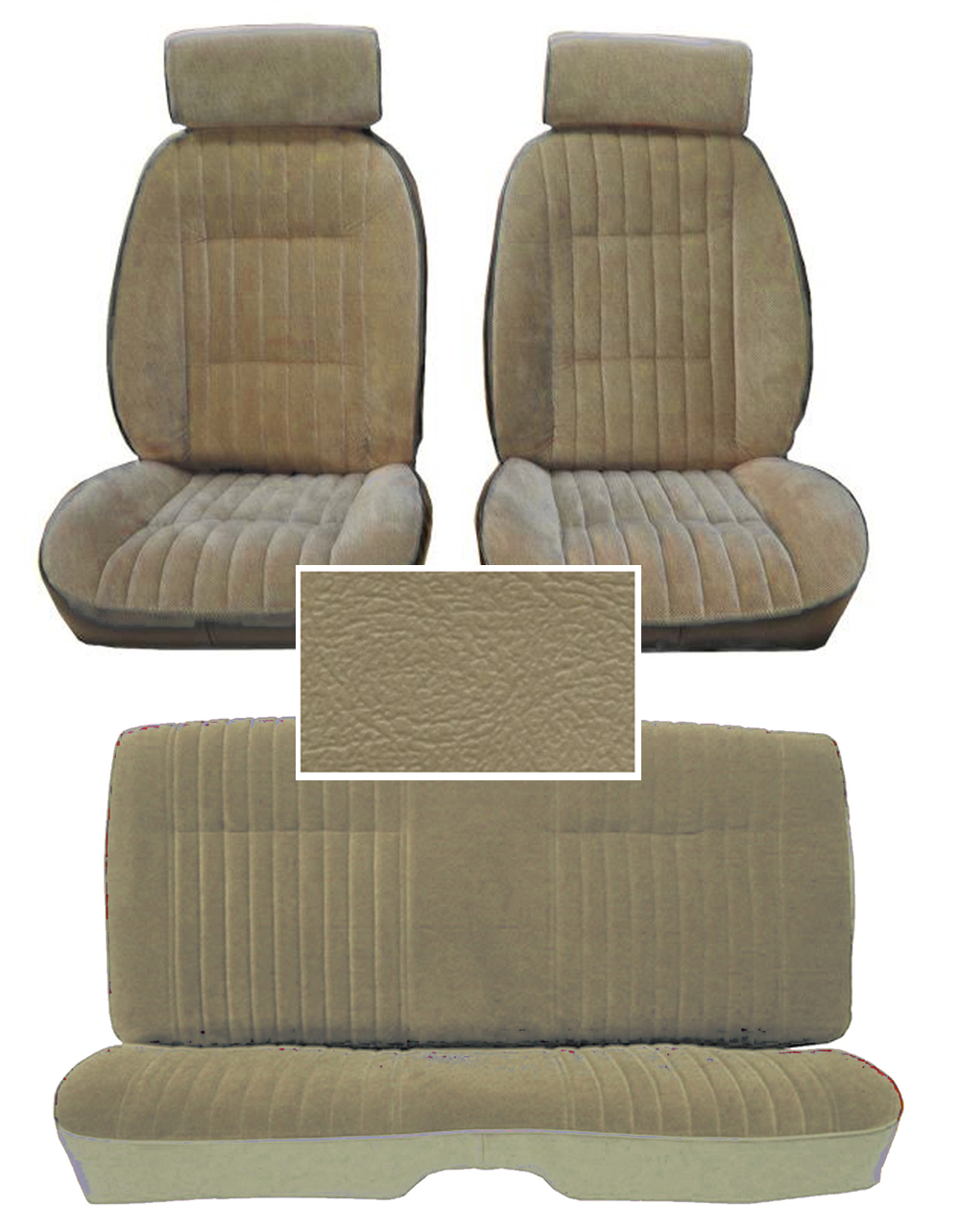 81 88 Monte Carlo SS Front Bucket and Rear Seat Covers Tan Vinyl GBodyParts